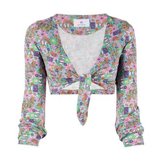 Chiara Ferragni Gebl&uuml;mtes Wickel-Cropped-Top - - Tops - Damen - Mehrfarbig - S
