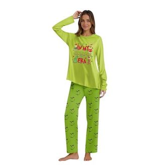 Generic Le Grinch Pyjama Noel Famille De Grinch Pull Assorti Garcon Hiver Enfant Deguisement Adulte Vetement Chaud Et Doux Ensemble Ensembles Couple Coton The