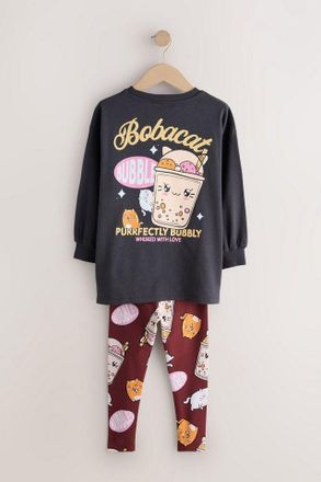 Next T-Shirt Oberteil und Leggings im Set mit Grafik-Print (2-tlg)