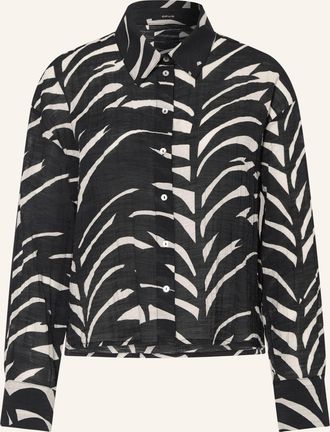 OPUS Hemdbluse Fadena Leaves schwarz
