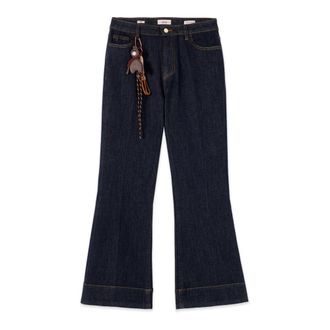 Oltre Flare Rise Jeans mit Charme - - Jeans - Damen - Blau - 2XL