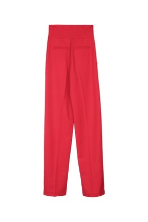 Elisabetta Franchi High-Waisted Pleated Trousers - Red