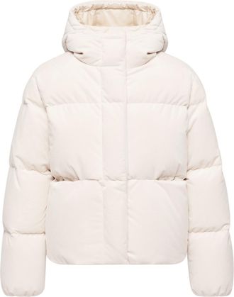 Moncler Moncler Doudoune Courte En Chenille &Agrave; Capuche Enigme, Femme, Blanc, Taille: 00
