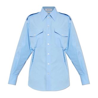 Alexander McQueen Asymmetrisches Hemd mit Schnitt - - Blouses & Shirts - Damen - Blau - S