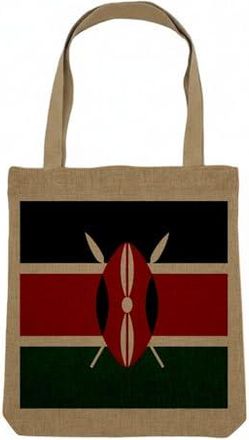 Fabulous Sac Shopping Tote Bag Aspect Lin - Drapeau Kenya Football Sport Equipe Nationale Afrique - Sac de Courses Toile Epaisse 360g Beige Naturel Cabas Port&eacute;