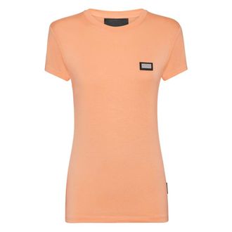 Philipp Plein Femme, Tops, Orange, Taille: 42 FR Modal T-Shirt Pure Round Neck SS