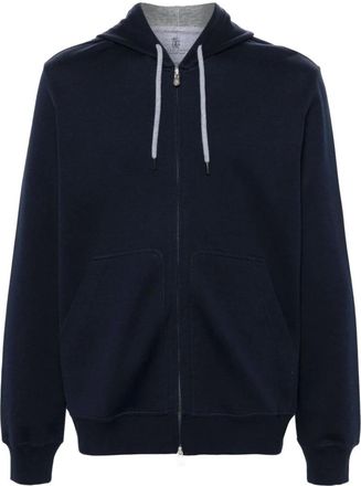 Brunello Cucinelli Homme, Sweatshirts et sweats &agrave; capuche, Bleu, Taille: XL Sweat &agrave; Capuche Zipp&eacute;