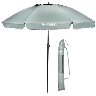 Isotoner Parasol de plage ultra résistant, structure anti vent, léger et anti uv upf50+
