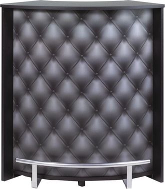Les Tendances Comptoir de bar noir et imprimé capiton noir Snack 96cm