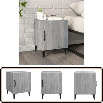 vidaXL Nachttisch Grau Sonoma Holzwerkstoff - Nachttisch - Wohnzimmermöbel - Beistelltisch - Grau - Holzmöbel