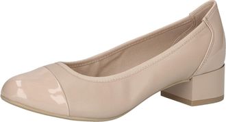 Caprice Comfort Damen Pumps Kleiner Absatz Elegant, Beige (Beige Nappa), 38.5 EU