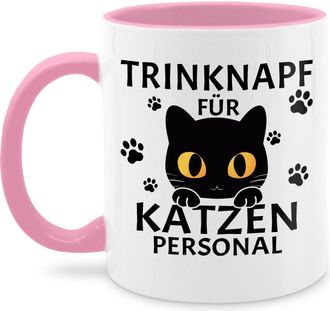 Shirtracer Tassen 325ml - Trinknapf für Katzenpersonal Tasse mit Spruch Katze lustig I Katzenliebhaber Geschenk für Katzenmamas Geschenke Katzenpapa Geschenk Cat