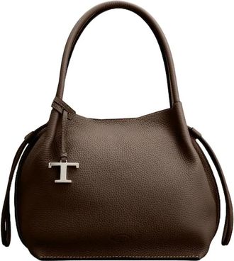 Tod's Femme, Sacs, Brun, Taille: ONE Size Sac Seau Moyen en Cuir