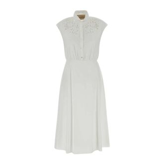 Valentino Garavani Besticktes Popeline-Midikleid - - Dresses - Damen - Wei&szlig; - XS