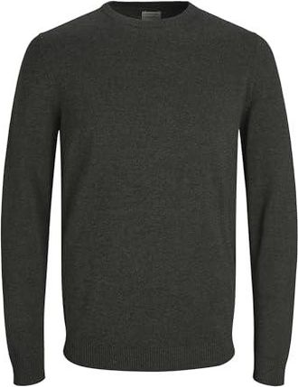 Jack & Jones Jjebasic Knit Crew Neck Noos, Pull Homme, Vert (Deep Depths Detail: Twisted with Black), Medium