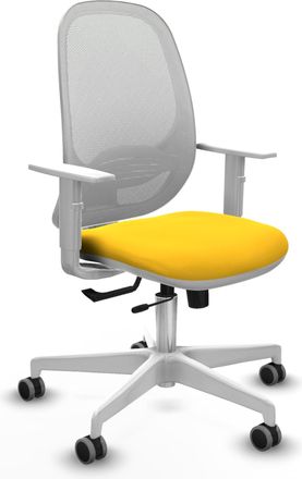 Piqueras y Crespo Hochwertiger Schreibtischstuhl mit wei&szlig;en Armlehnen, h&ouml;henverstellbare Lendenwirbelst&uuml;tze, ausgestattet mit Syncro/Traslack und Schneideschaum. Wei&szlig;/G