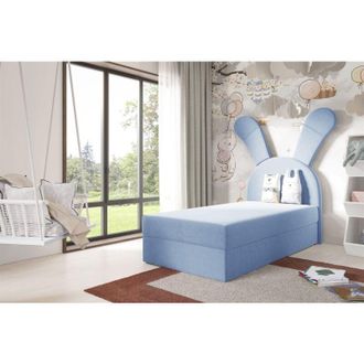 Fun M&ouml;bel Fun Moebel - Kinderbett Polsterbett Bett matilda 100x200cm in Stoff Magic Velvet Hellblau
