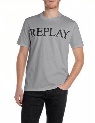 Replay Herren T-Shirt Kurzarm Rundhalsausschnitt, Grau (Lead Grey), XXL