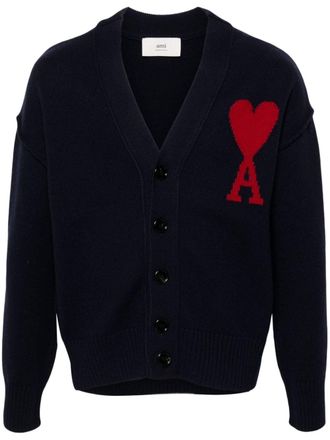 Ami cardigan à logo Ami De Coeur - Bleu