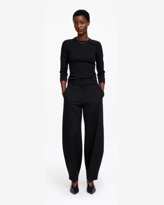 Arket Hose Mit Barrel Leg Und Rei&szlig;verschlussdetails -Schwarz