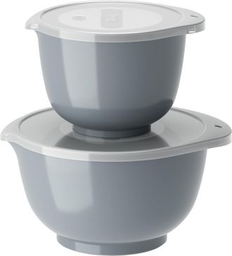 Rosti Mepal Margrethe Schüssel Set, Rührschüssel Set, 4-Teilig mit 2 Rührschüsseln und 2 Deckel, Teigschüssel aus Recycelbarem Kunststoff, 1,5 Liter und 3 Liter, 