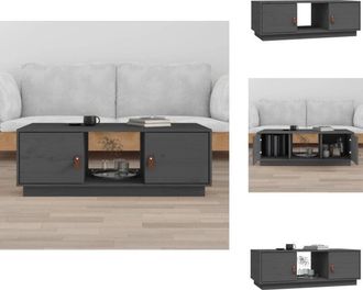 vidaXL Table basse Gris 100x50x35 cm Bois massif de pin - Table Basse - Meuble Salon - Table Dappoint - Table Lat&eacute;rale - Table Design