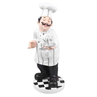BESPORTBLE Koch Figuren Deko K&uuml;chenchef Figur Winkender Koch B&auml;cker Dekofigur Harz Skulptur Desktop Ornamente K&uuml;che Restaurant Dekoration Wohnzimmer Tischdeko Ca