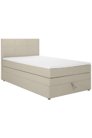 Welnova Boxspringbett, Beige, Textil, H3, H&ouml;he ca. 17 cm, 120x200 cm, gepolstertes Kopfteil, Kinder- & Jugendzimmer, Jugendm&ouml;bel, Jugendbetten, Jugend-Boxspri