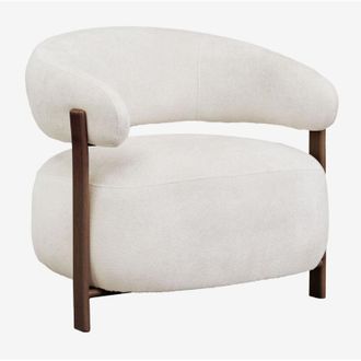 Sklum Fauteuil en tissu chenille et fer Jolie SKLUM Marron Bois Fonc&eacute;