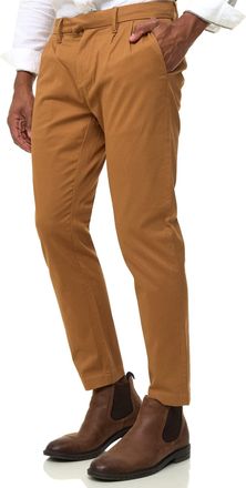 Indicode Herren Ignazo Stretch Chinohose aus Baumwolle | Herrenhose Chino Stoffhose Camel, 36/32
