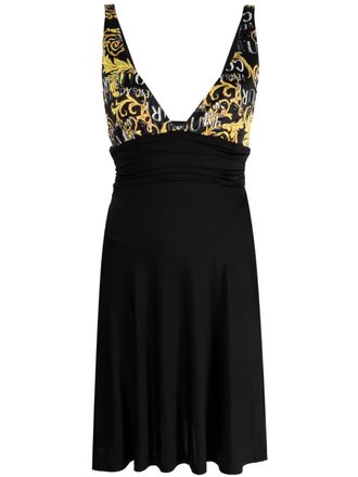 Versace Minikleid mit Logo-Print - Schwarz