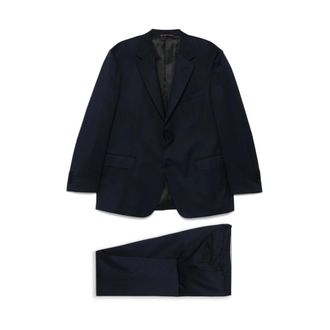 Canali Homme, Costumes, Bleu, Taille: 5XL Costume Bleu Oxford avec Boutons Frontaux