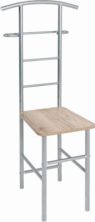 CARRYHOME Herrendiener, Silber, Eiche, Metall, Holzwerkstoff, 46x109x46 cm, Schlafzimmer, Herrendiener