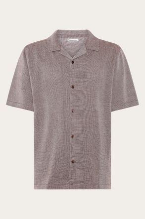 Knowledge Cotton Apparel Herren vegan Hemd Relaxed Short Sleeve Shaved Chocolate