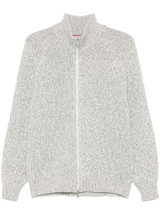 Brunello Cucinelli Mouliné-Cardigan aus Kaschmir - Weiß