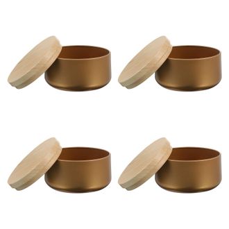 Valiclud MOTHNUR 4 St&uuml;ck Wei&szlig;blech Kerzendosen mit Deckel 8oz Versiegelte Metalldosen f&uuml;r Kerzenherstellung und Aufbewahrung Snack und Teeboxen f&uuml;r Weihnachten