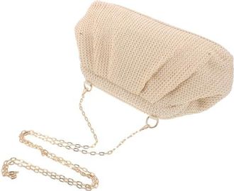 BESPORTBLE Sac Pochette Tressé pour Femmes Sac Forme Boule Tissé Main avec Chaîne Ajustable pour Soirées Mariages et Plages