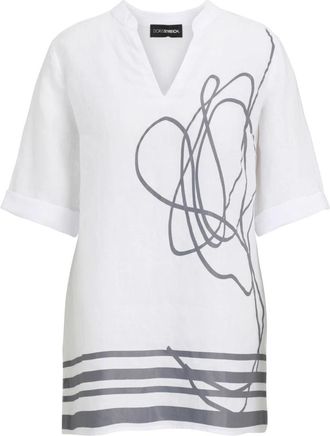 Doris Streich Leinen-Tunika zum &Uuml;berziehen - - Blouses & Shirts - Damen - Wei&szlig; - 4XL