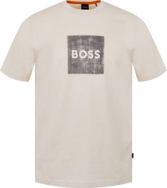 HUGO BOSS T-Shirt f&uuml;r Herren, Logo, Baumwolle (Wei&szlig;)