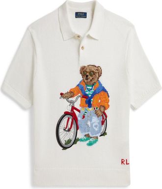 Ralph Lauren Heavystrick-Poloshirt mit Polo Bear-Stickerei in