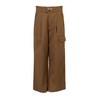 Pinko Pinko, Femme, Pantalons, Brun, Taille: 36 FR Pantalon Large