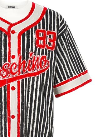 Moschino Pinstriped Baseball Jersey T-Shirt - Multicolor