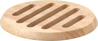 Continenta runder Holz-Untersetzer aus Gummibaumholz, Unterlage für Töpfe und Pfannen, Größe: Ø 20 x 1,5 cm