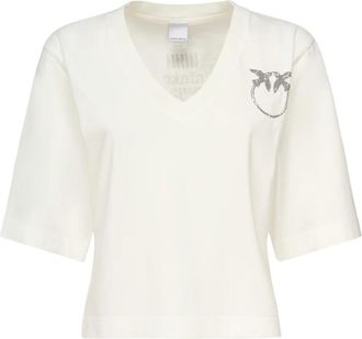 Pinko Pinko, Femme, Tops, Blanc, Taille: 42 FR T-shirts et Polos Blancs Trapèze