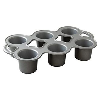 Nordic Ware Grand Popover Backform, Antihaft-Kuchenform mit 6 Vertiefungen für Yorkshire Pudding u.v.m., Aluminiumguss-Backform, Hergestellt in den USA, Farbe: Gr