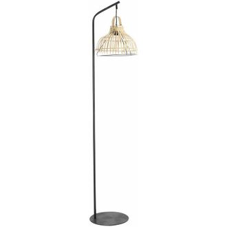 DKD Home Decor Ratan Metall -Stofflampe 40x40x160 nat&uuml;rlicher Bibe Metall Ratan mehrfarbig Material Farbstocklampe Details Details Details