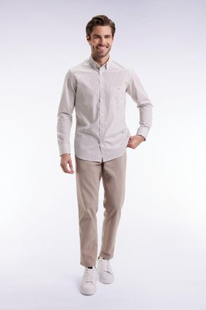 Eden Park Pantalon Chino Sans Plis En Coton Stretch Beige Clair