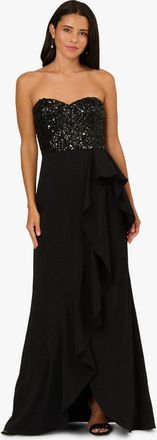 Adrianna Papell Abendkleid Strapless Bead Mesh Dress Umwerfendes, tr&auml;gerloses R&uuml;schenkleid