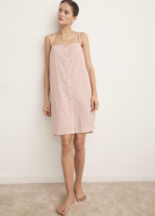 Mango Chemise de nuit coton &agrave; bretelles orange - Femme - S - MANGO