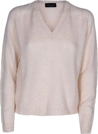 Roberto Collina Femme, Pulls, Beige, Taille: 42 FR V-neck Tricots